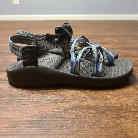 Chaco | Shoes | Chaco Zx2 Blue Strap Vibram Sole Sandals 8 | Poshmark